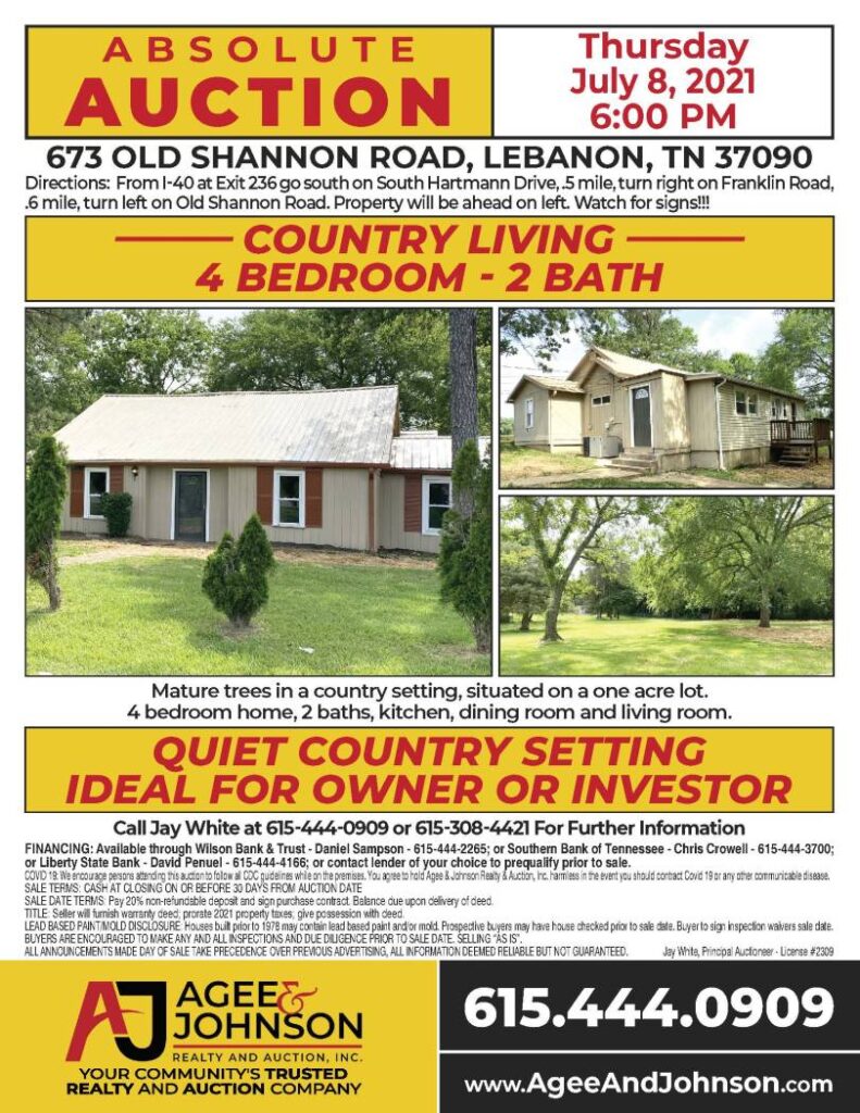 673 Old Shannon Rd - Agee & Johnson